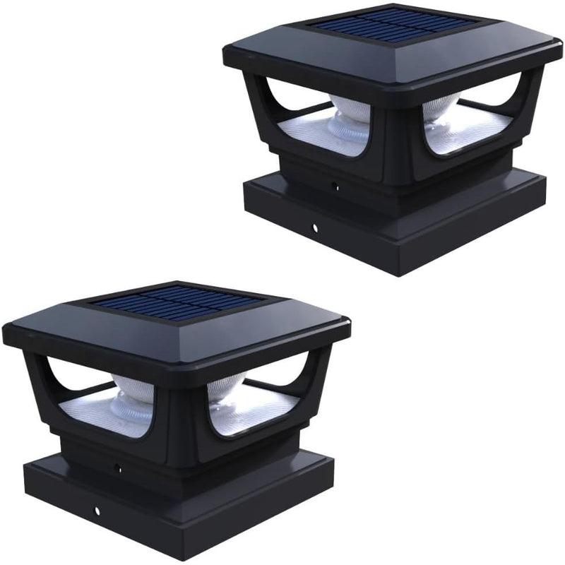 Solar Post Cap Lights for 3x3, 4X4 Posts - BLACK (2 PACK) BICSGL-12BLK ...